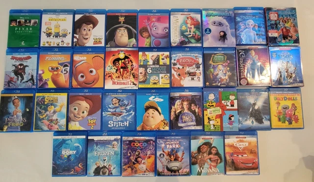 HUGE LOT OF 73 Disney Pixar Dreamworks Cartoon Classic Blu-Ray and DVD ...