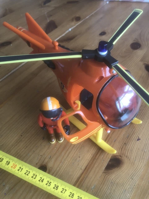 FIREMAN SAM RESCUE Helicopter And Tom Thomas Figure With Rotating ...