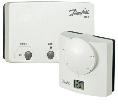 DANFOSS RET B-RF Wireless Room Thermostat Plus Rx1 Single Channel ...