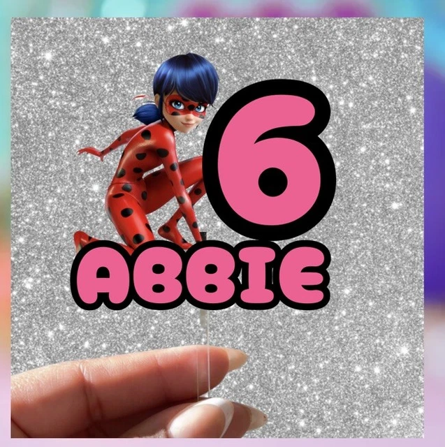 MIRACULOUS LADYBUG INSPIRED Cake Topper Personalised Birthday Name Age ...