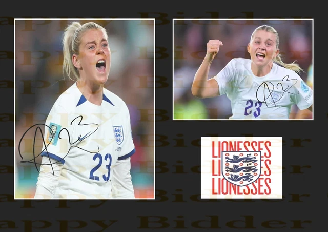 A3 SIZE CARD Mounted Signed Alessia Russo England Womens Ladies ...