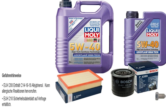 BOSCH INSPECTION SET 6l Liqui Moly Bon fonctionnement High Tech 5W-40 pour EUR 99,95 - PicClick FR