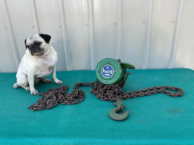 VINTAGE JET 1 Ton Model L-70 Chain Lift Shop Garage Hoist No. 0171 Made ...