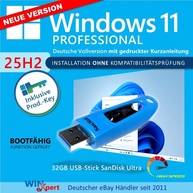 WINDOWS 11 PROFESSIONAL | Win 11 pro 25H2 Installation | USB-Stick ...