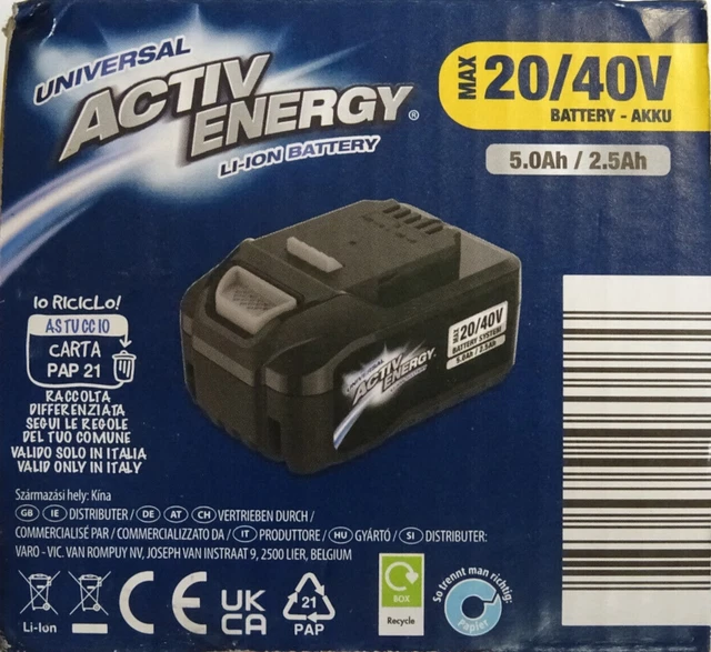 UNIVERSAL ACTIV ENERGY Li-Ion für FERREX - 20/40V Battery Akku - 5.0Ah / 2.5Ah EUR 26,50 ...