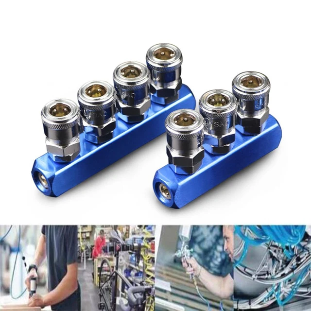 PNEUMATIC COMPRESSOR FITTINGS Air Distributor Quick Connector Air Gas ...