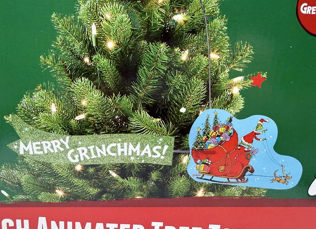 MR CHRISTMAS DR Seuss The Grinch Animated Christmas Tree Topper Lighted ...