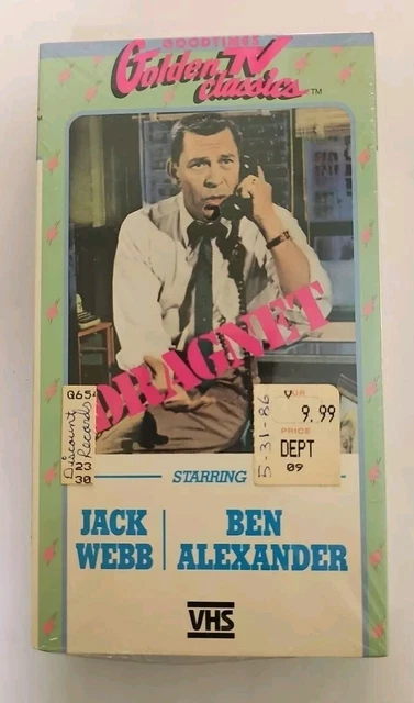 DRAGNET VHS SEALED Goodtimes Golden TV Classics Jack Webb Ben Alexander ...