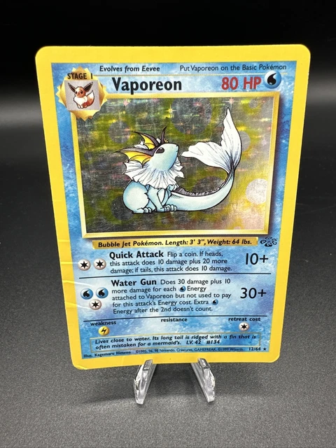 POKEMON WOTC 1999 Jungle Base Set Vaporeon 12/64 Rare Holo Pokémon EUR ...