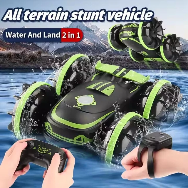 AMPHIBIOUS REMOTE CONTROL Double Sided 360 Car 2.4 GHz W/ Gesture ...