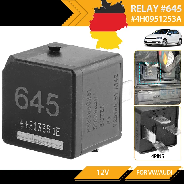 ARBEITSSTROMRELAIS SCHLIESSER RELAIS Relay 645 Für VW Audi Seat Skoda ...