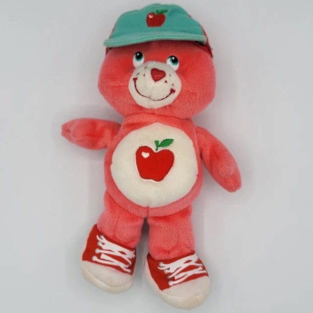 CARE BEARS SMART Heart Bear Pink Apple Plush Toy 8" Rare Hat & Shoes ...