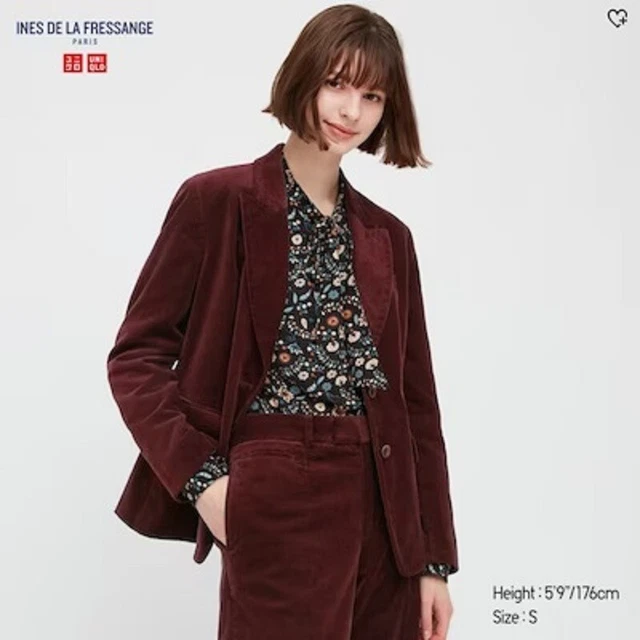 INES DE LA FRESSANGE & UNIQLO modèle commun veste de costume rouge bordeaux EUR 40,00 - PicClick FR