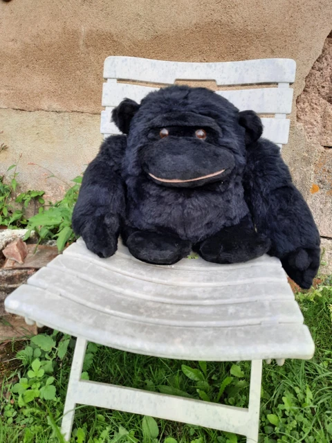 PELUCHE SOUPLE DE gorille en position assise de 35cm environ années 90 ...
