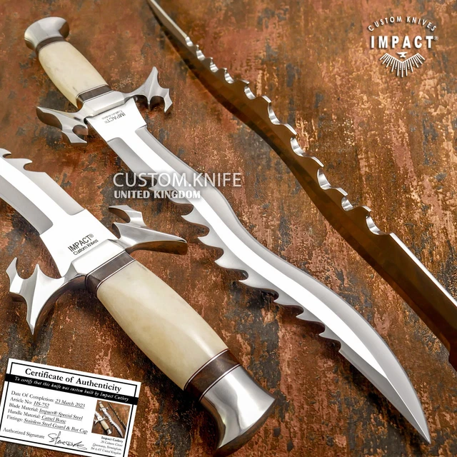 IMPACT CUTLERY RARE Custom Bowie Knife Camel Bone Handle $159.00 - PicClick