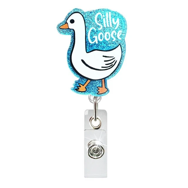 DUMME GANS ABZEICHEN rolle Acryl Alligator-Clip Abzeichen halter EUR 3 ...