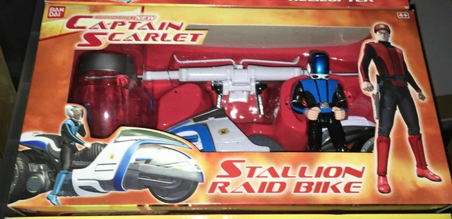 NEW CAPTAIN SCARLET Dx Stallion Bike & Captain Blue Figure - Mint In ...