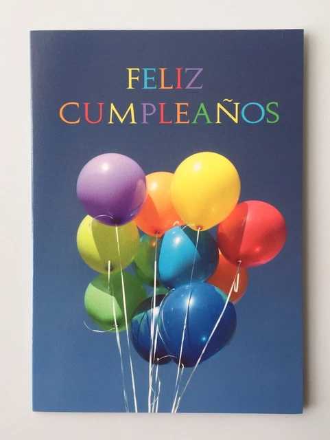 BIGLIETTO DI BUON compleanno in spagnolo Felìz Compleanno palloncini ...
