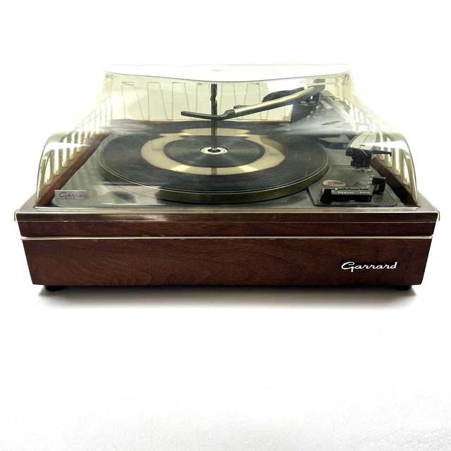 VINTAGE GARRARD AT-60 Multi- Record Player Turntable, Dust Cover ...