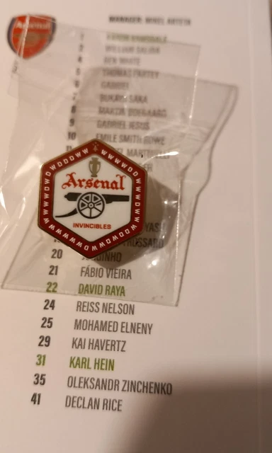 2023-24 ARSENAL OFFICIAL Invincibles 20 Years Exclusive Pin Badge £14. ...