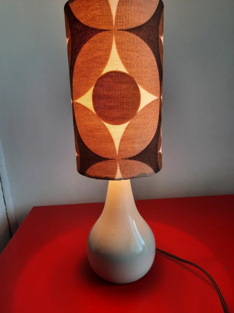 60S 70S RETRO Table Lamp & base Lampshade bedside Retro Funky Vintage ...