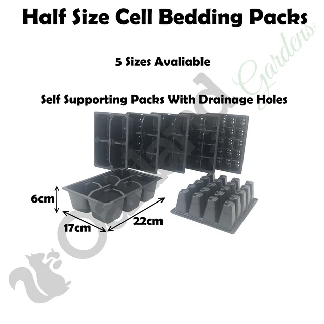 MULTI CELL TRAY Bedding Pack Plug Plant Half Size Seed Trays Inserts ...