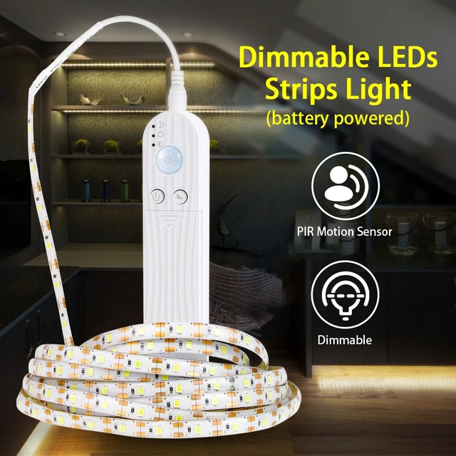 DIMMABLE LEDS STRIPS Light PIR Motion Sensor 3 Meters 180LEDs Rope ...