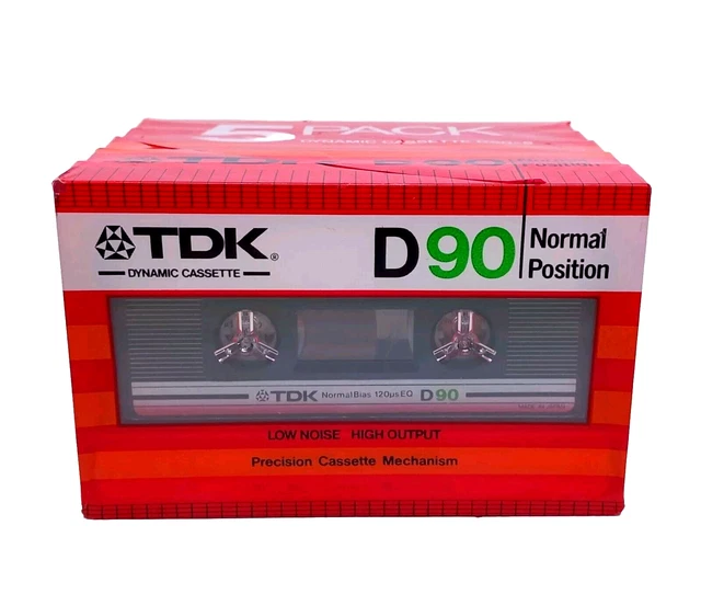 TDK D90 (5 Pack) Type I Blank Audio Cassette Tapes (1982) Brand New And ...