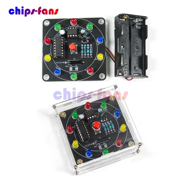 LED ELECTRONIC LUCKY Rotary Kit NE555 CD4017 DIY Practical Soldering ...
