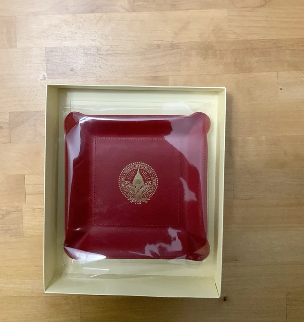 PRESIDENT TRUMP INAUGURATION 2025 VIP Gift Red Leather Valet Watch Tray ...