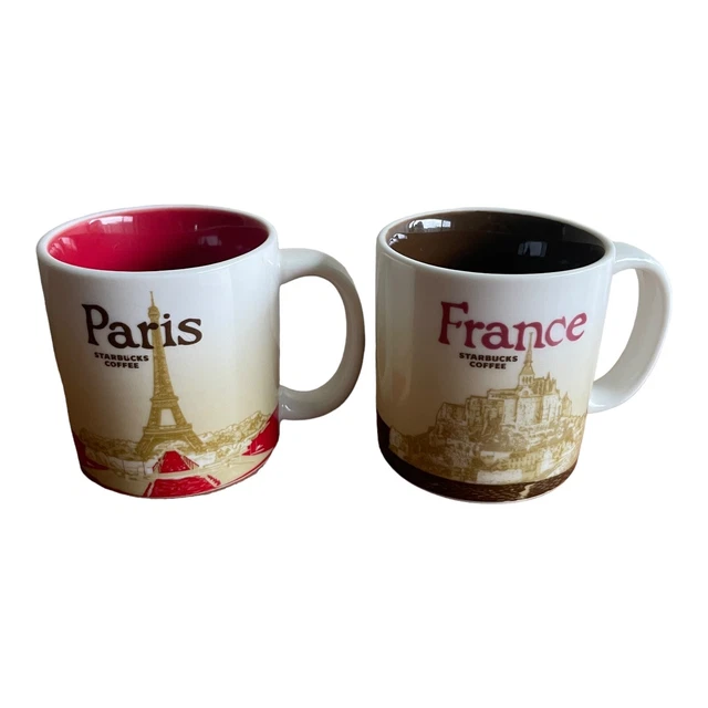 STARBUCKS COLLECTOR SERIES Paris France Coffee Mug Cup Red 2010 3oz ...