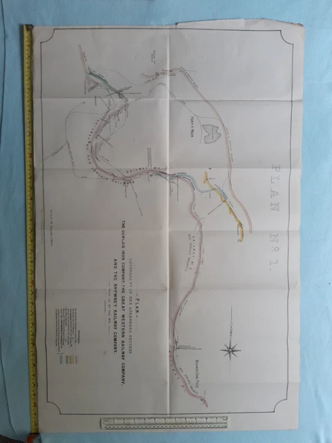 PLAN FOR NEW Dowlais Railway 1872 GWR, Dowlais Iron Company, Rhymney ...