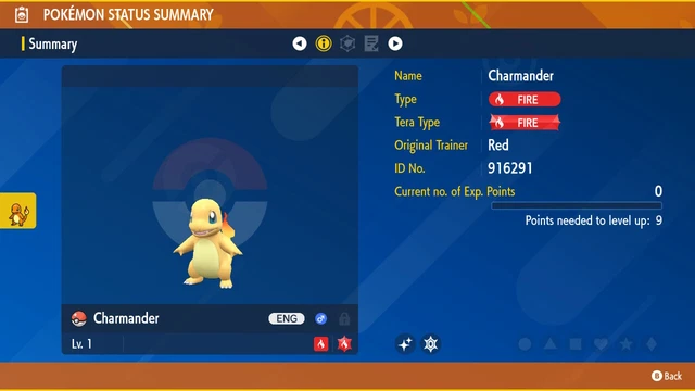 SHINY CHARMANDER POKEMON Scarlet/Violet 6IV & EV Trained Custom Tera ...