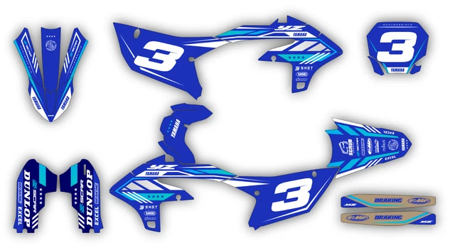 YAMAHA YZ450F 2023 2024 YZ250F 2024 Graphics Decals Stickers Custom ...