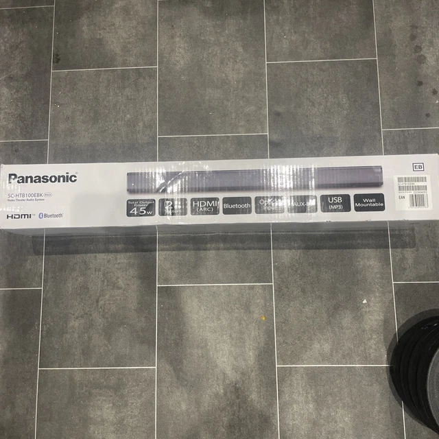 PANASONIC SC-HTB100EBK BLUETOOTH HDMI Wall Mountable Soundbar - Black £ ...