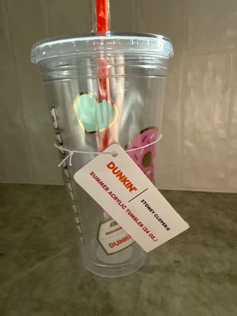 2025 🍩 NEW Dunkin’ Stoney Clover LN Bundle (Clear Tumbler + Two Straw ...