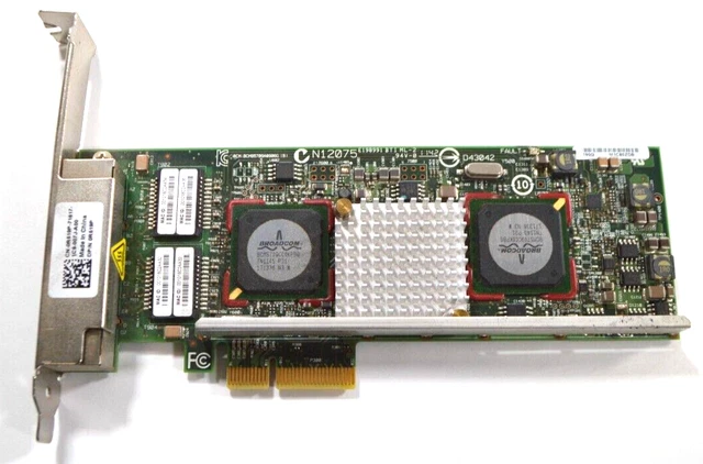 DELL BROADCOM 4 Port 1G PCIe 2.0x4 iSCSI HBA Ethernet Server NIC ...