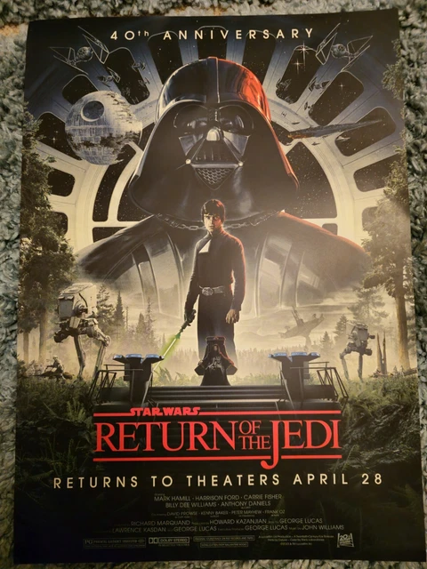 STAR WARS RETURN of the Jedi 40th Anniversary 2023 Movie Poster - A5 A4 ...