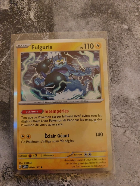 CARTE POKÉMON FULGURIS 070/197 HOLO EV3 Flammes Obsidiennes NEUF EUR 1 ...