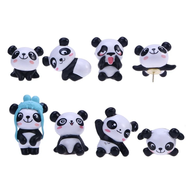 8 PCS CARTOON Drawing Pins Small Panda Push Map Decorative Thumb Tacks ...
