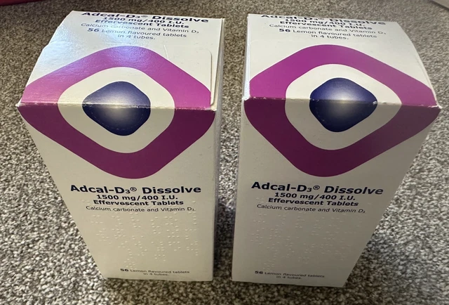 2 X ADCAL D3 DISSOLVE 1500mg/400 iu LEMON EFFERVESCENT TABLETS - x 112 ...