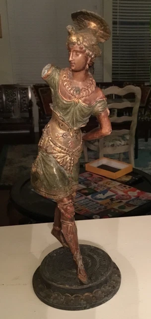 ANCIENT EGYPTIAN COPPER metal women figurine statue polychrome goddess ...