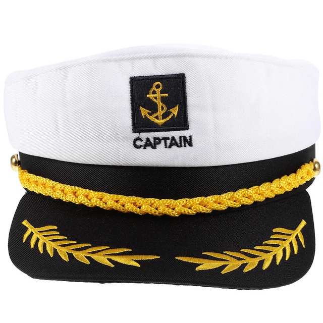 KIDS CAPTAIN HAT Captains Lightweight Daily Wear Navy Costume Accessory ...
