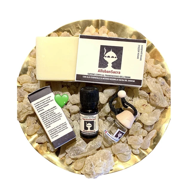 SET 3PZ SAPONE Frankincenso + Olio Essenziale Boswellia Sacra ...