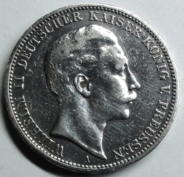 DT KAISERREICH 3 Mark 1908 A Silber Wilhelm II. 1888-1918 vz / xf EUR ... DT KAISERREICH 3 Mark 1908 A Silber Wilhelm II. 1888-1918 vz / xf EUR ...