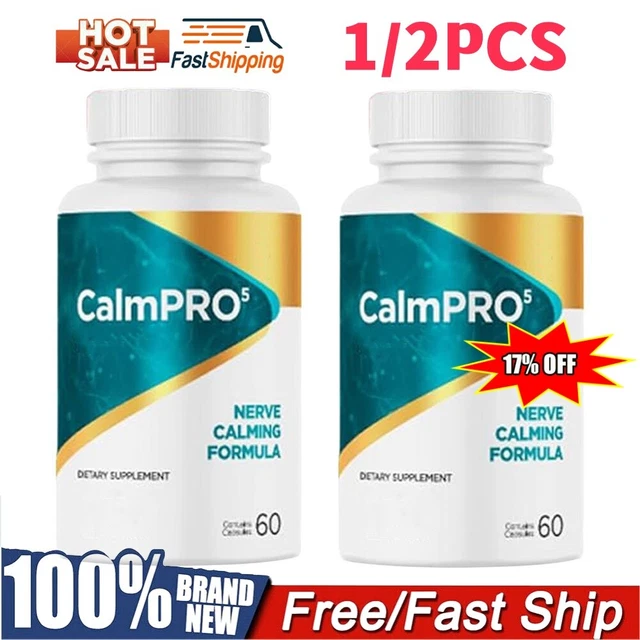 1/2BOTTLE CALMPRO5 NERVE Capsules for Pain Calming Formula Soothe ...