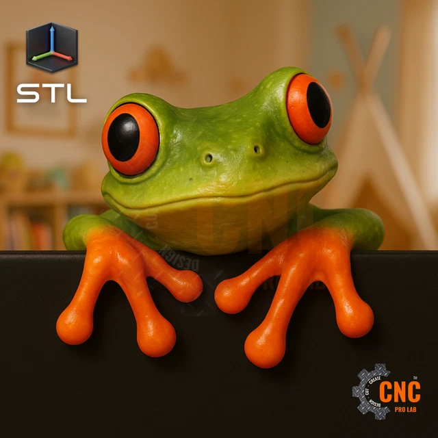 CUTE FROG WALL Art STL File 3D Printable Fun Model for Resin or FDM ...