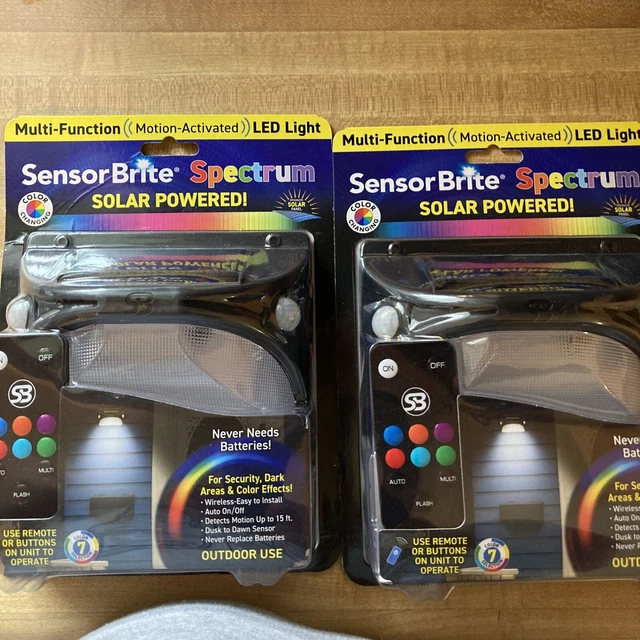 SENSOR BRITE SOLAR powered multi function motion activated led lights ...