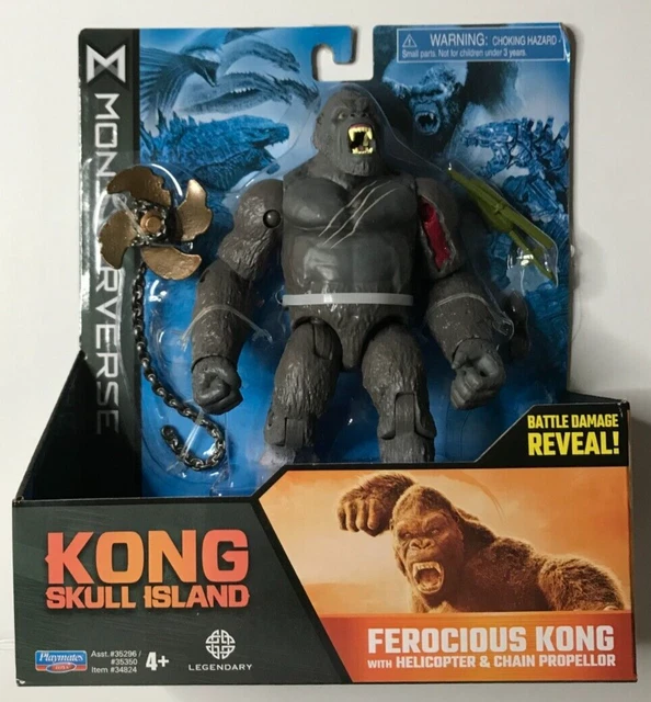 PLAYMATES MONSTERVERSE KONG Skull Island Ferocious Kong / Helicopter ...