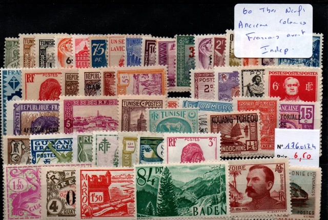 LOT 60 TIMBRES des anciennes colonies Francaises avant indep Neufs ...